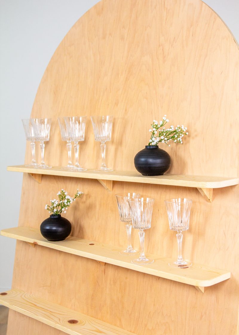Wooden Display Wall with Shelves – Event Rentals – The Vault – Salt ...